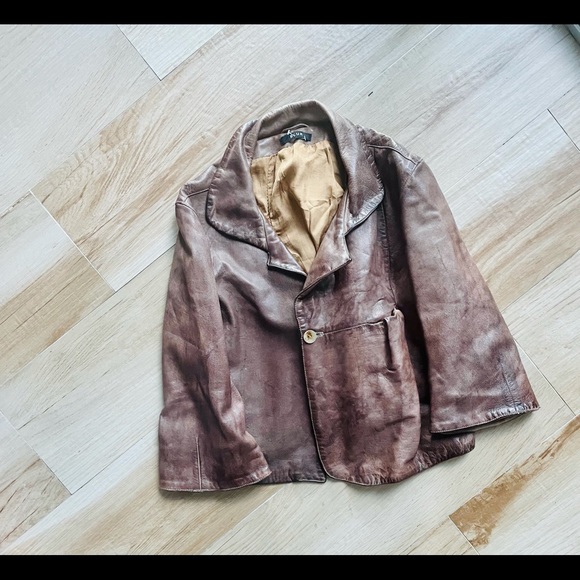 BLUR | Jackets & Coats | Blur Brown Leather Biker Jacket L | Poshmark